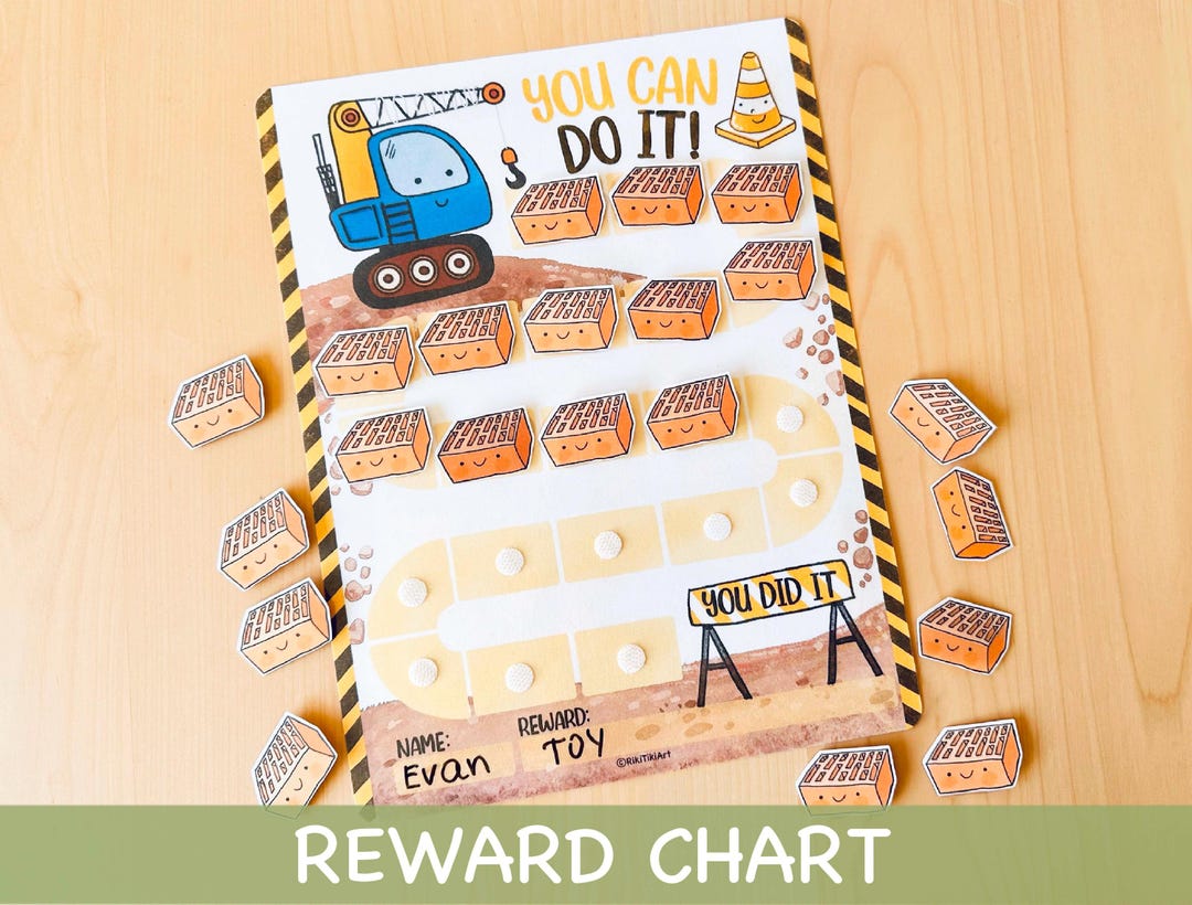 Construction Reward Chart Printable Boys Behavior Chart Construction ...