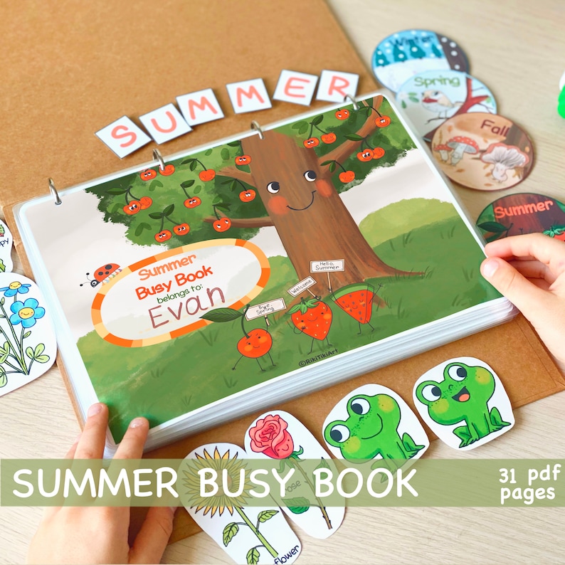 Summer Busy Book Printable Toddler Activities Preschool - Etsy