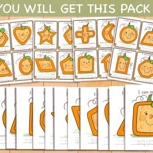 Pumpkin Shapes Play Dough Mats Toddler Halloween Activities Fall ...