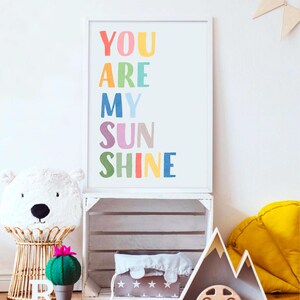 You Are My Sunshine Playroom Wall Decor Kids Affirmation Wall Art ...