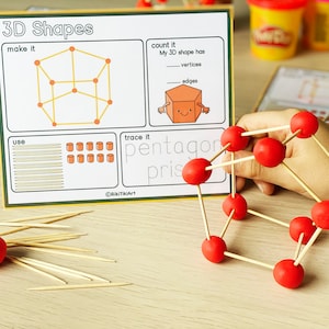 Toothpicks and Play Doh 3D Shapes Activity Game for Toddler Play Dough ...