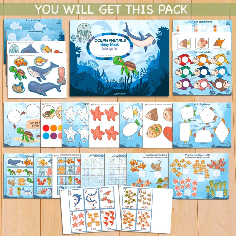 Ocean Animals Toddler Busy Book Printable Learning Binder - Etsy
