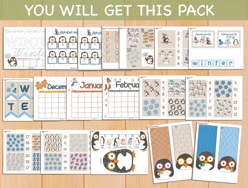 Winter Activities for Kids Printable Kindergarten Pre-k Winter - Etsy