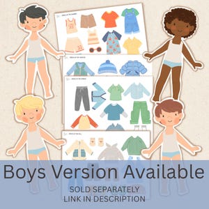 Four Seasons Paper Doll Dress Up: Printable Activity (PDF Download) - Etsy