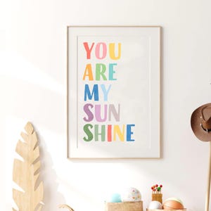 You Are My Sunshine Playroom Wall Decor Kids Affirmation Wall Art ...