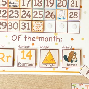 18x24 Kids Calendar Perpetual Classroom Calendar Homeschool Playroom ...