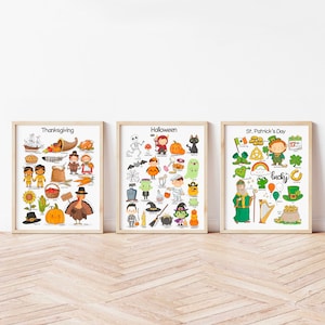 20 Holidays and Seasons Posters Bundle Homeschool Educational Classroom ...