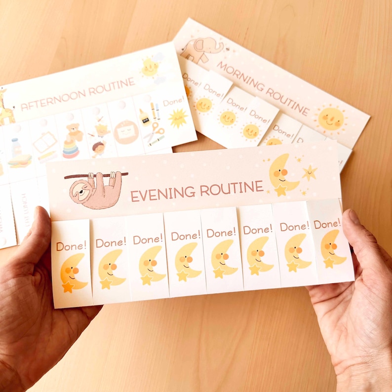 Toddler Routine Chart Flip Chore Chart Morning Afternoon Evening ...