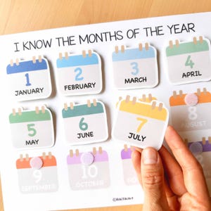 Months of the Year Printable: Montessori Calendar Activity (digital ...