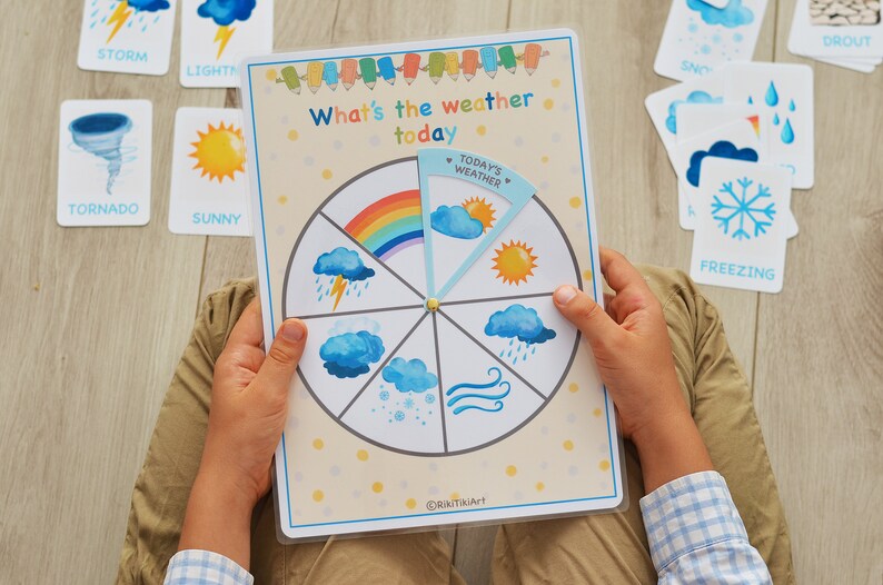 Weather Wheel Printable Toddler Activities Homeschool | Etsy