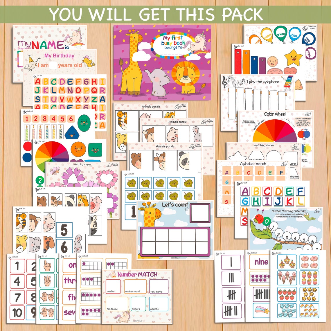 Toddler Learning Binder Printable Toddler Busy Book Girl - Etsy