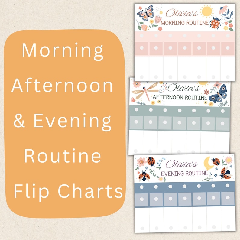 Kids Routine Chart, Editable Toddler Flip Chart 210 Routine Labels ...