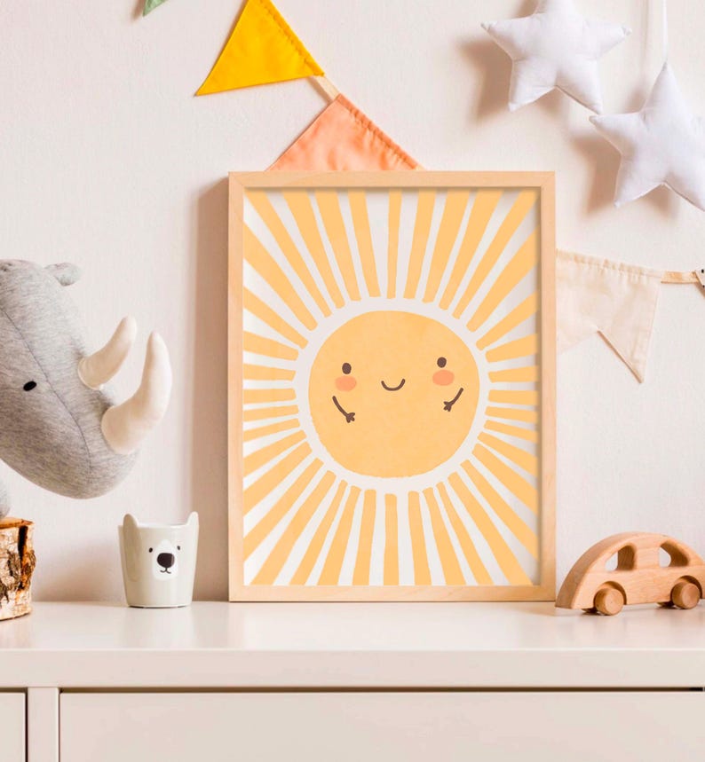 Playroom Sun Poster: Kids Bedroom Wall Art (digital Download) - Etsy