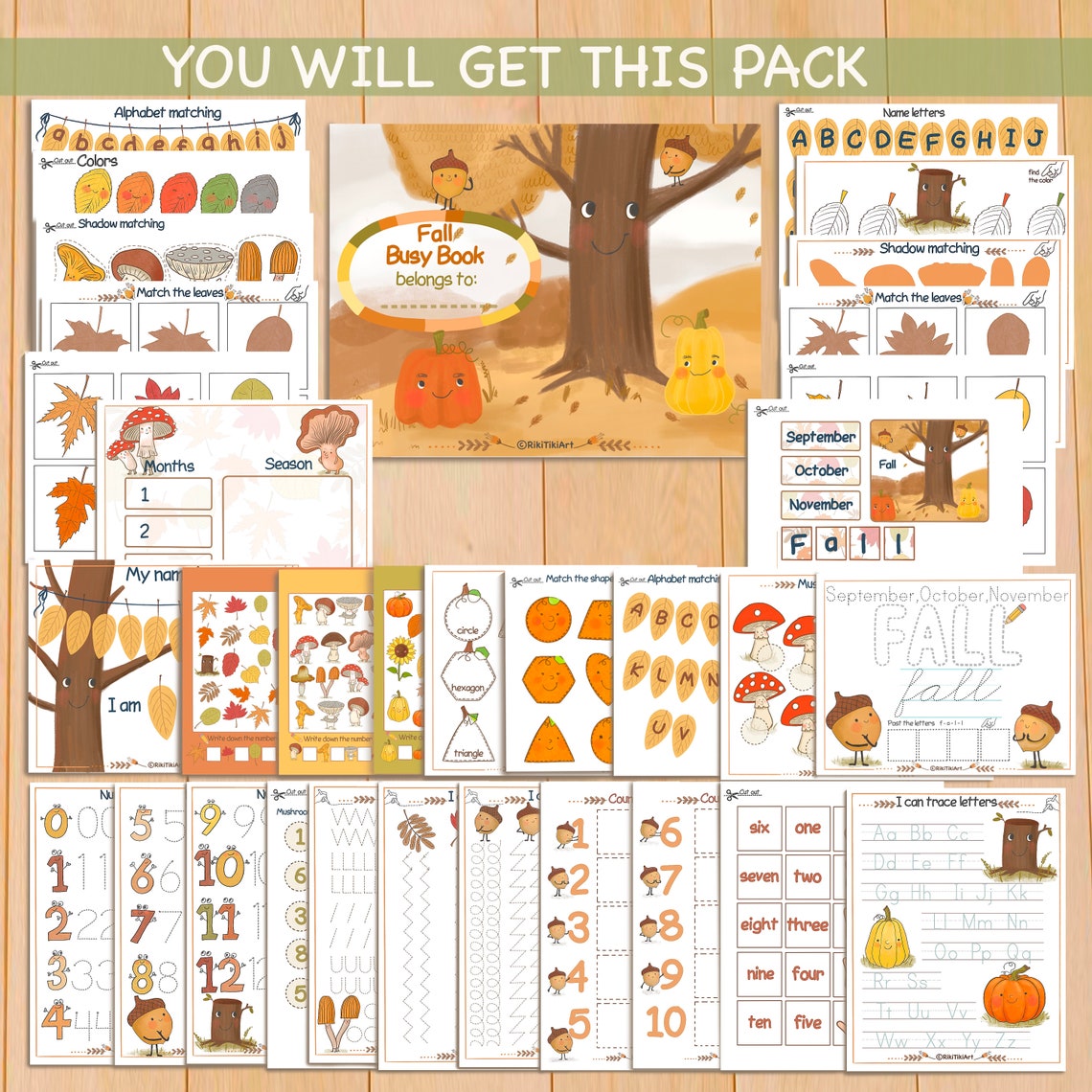 Fall Busy Book Printable Quiet Book Homeschool Learning - Etsy