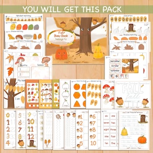 Fall Busy Book Printable Quiet Book Homeschool Learning Materials ...