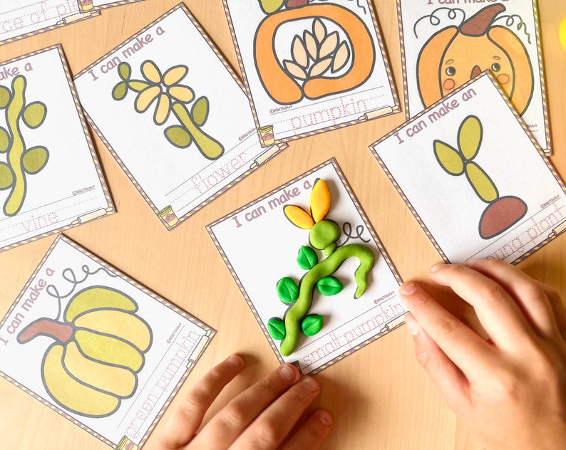 Pumpkin Play Dough Mats: Fall Fine Motor Activity (digital Download) - Etsy