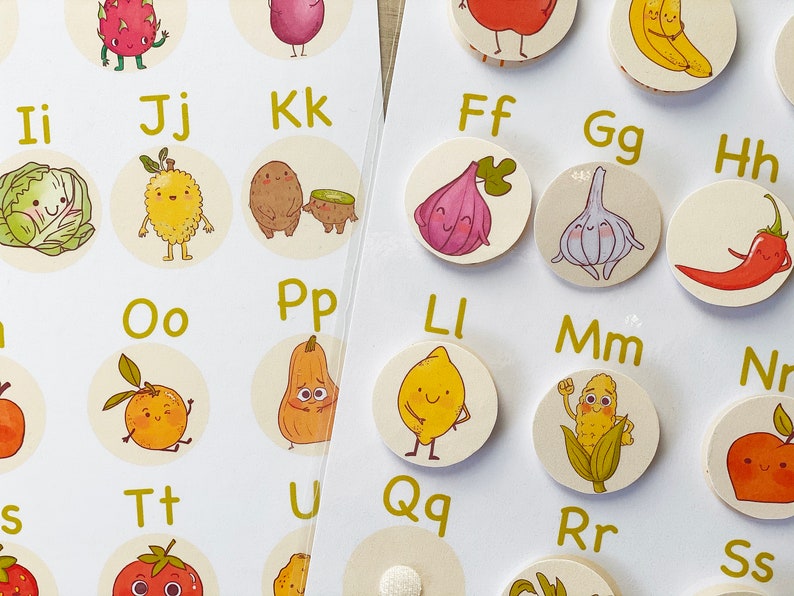 Fruits and Vegetables Alphabet Worksheets Beginning Sounds - Etsy