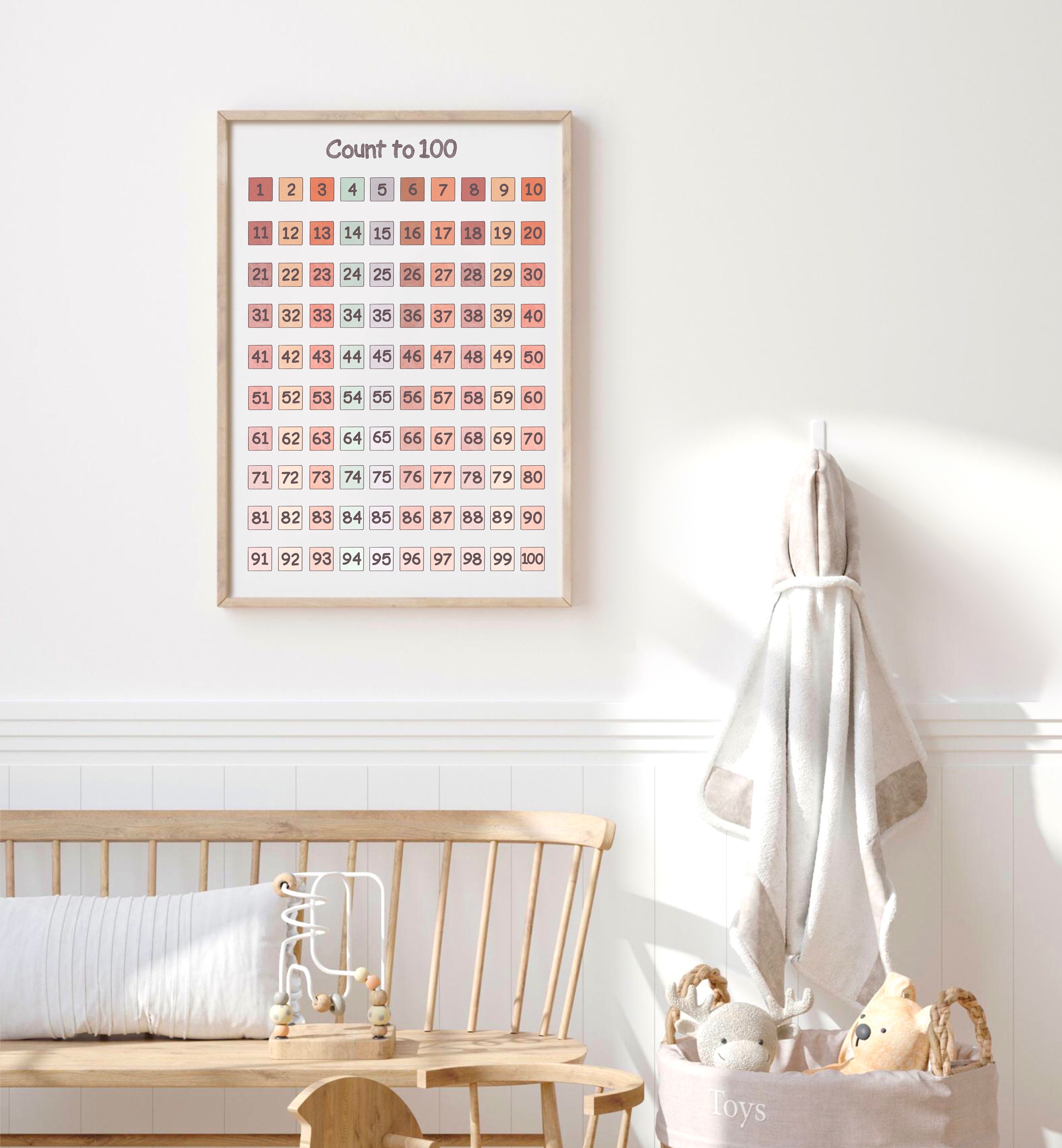Count to 100 Chart Educational Wall Art Classroom Posters | Etsy