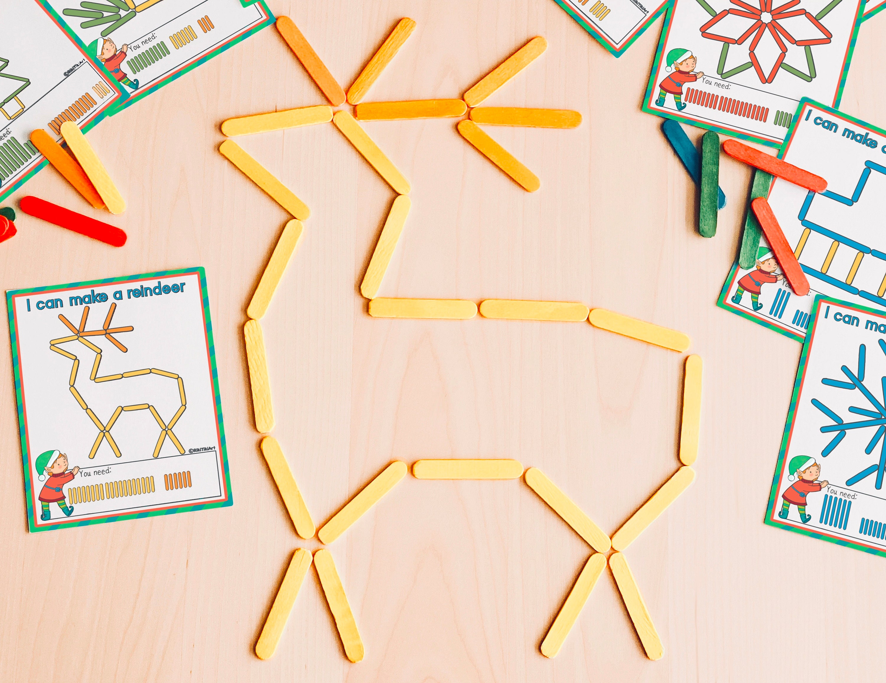 Winter Popsicle Sticks Mats Printable Christmas Activities for Kids ...