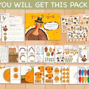 Thanksgiving Busy Book Printable Kids Activity Book Toddler Learning ...