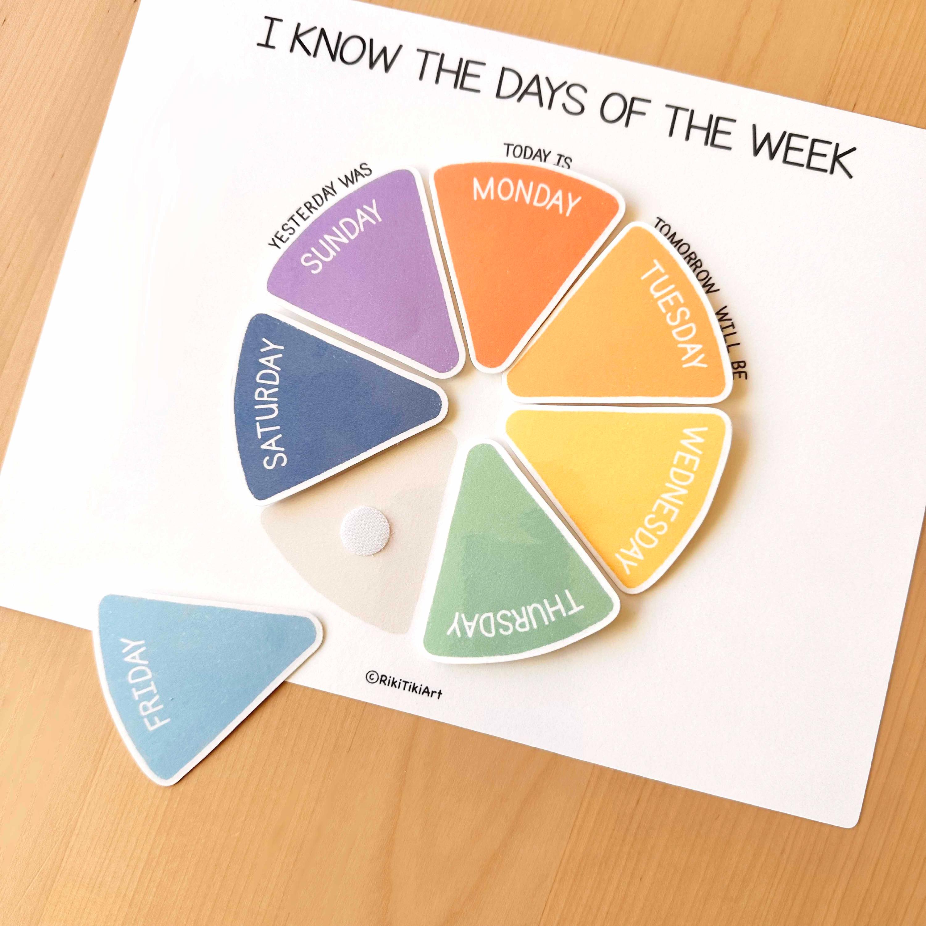 Days of the Week Wheel Printable Homeschool Toddler Activities ...