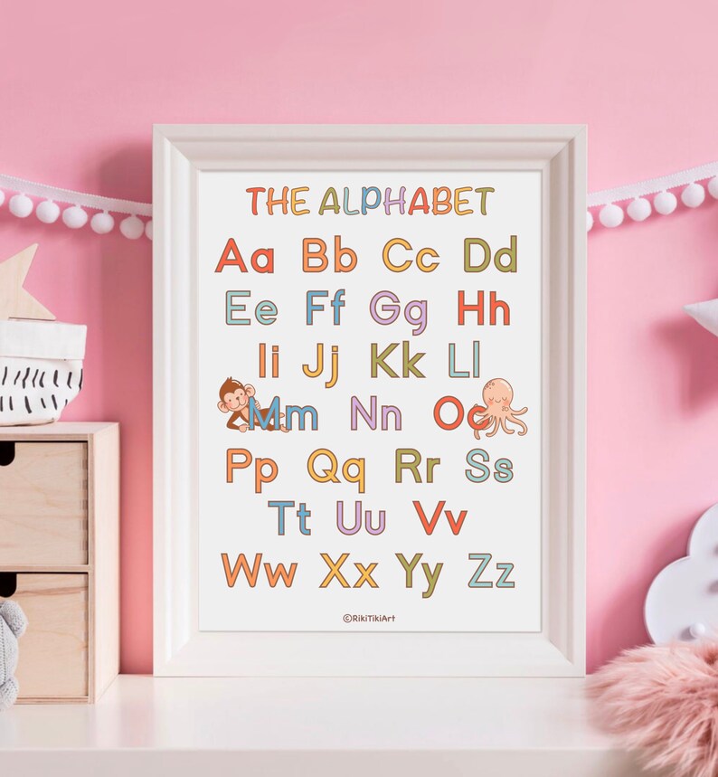 Rainbow ABC Poster Printable Nursery Wall Art Toddler - Etsy
