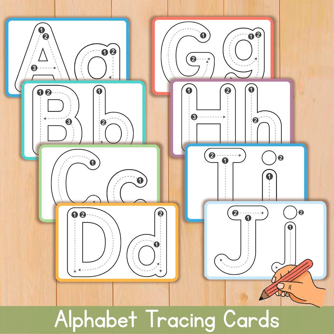 Alphabet Tracing Cards: ABC Letter Formation Worksheets (digital ...