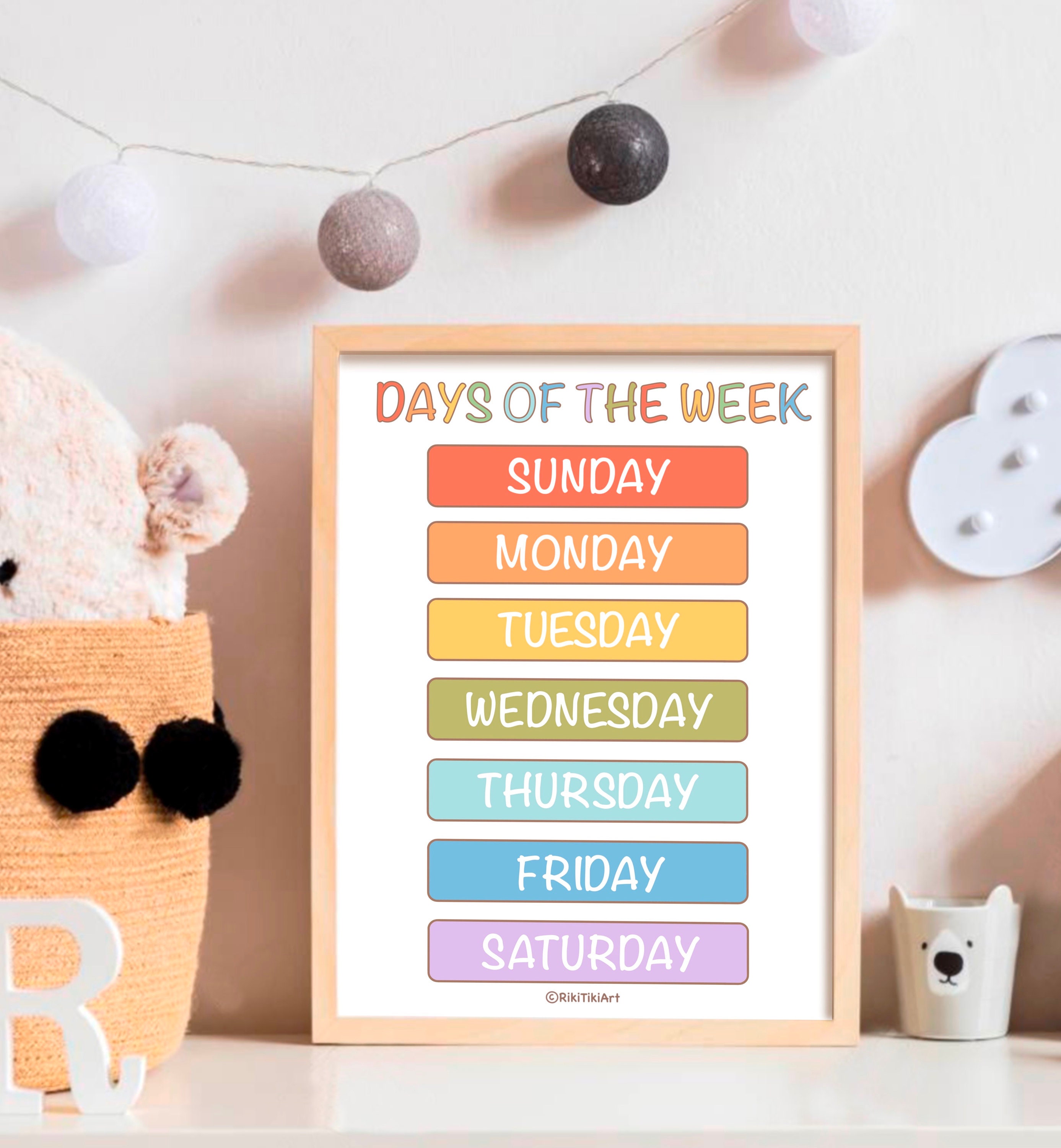 Days of the Week Classroom Posters Printable Montessori - Etsy