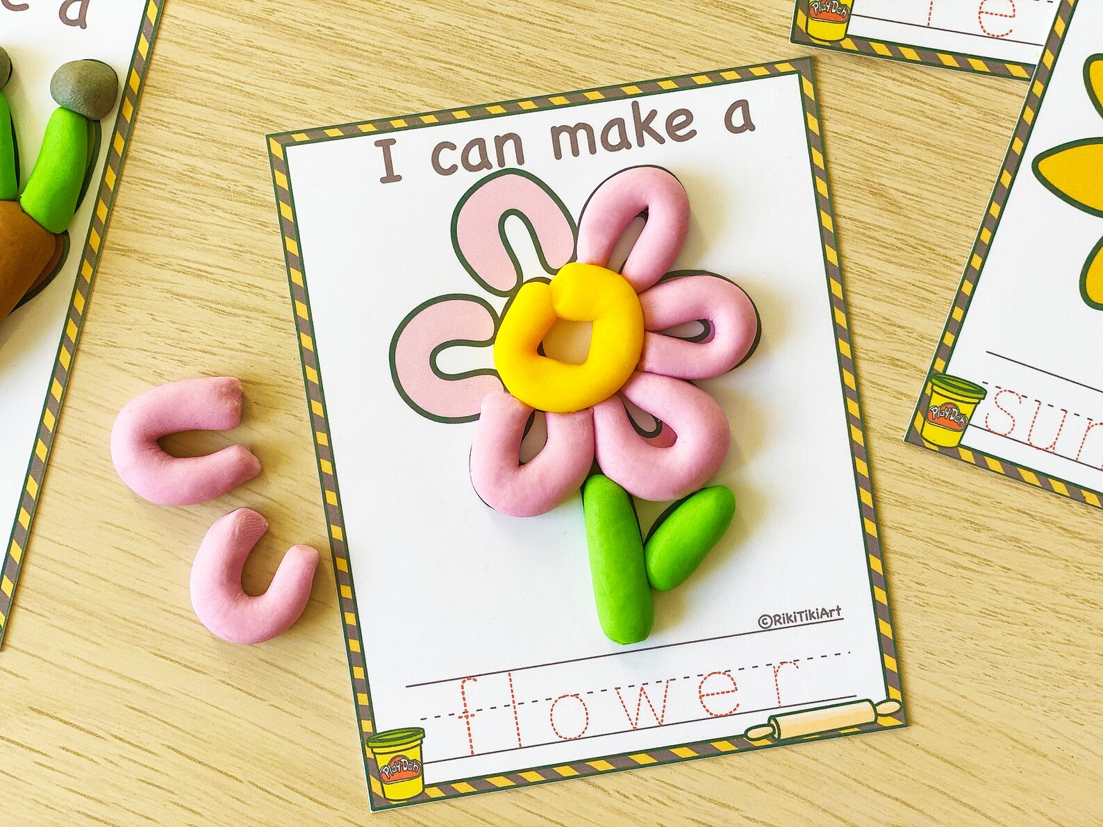 Nature Play Doh Mats Visual Cards Fine Motor Skills Activity - Etsy