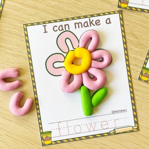 Nature Play Doh Mats Visual Cards, Fine Motor Skills Activity Printable ...