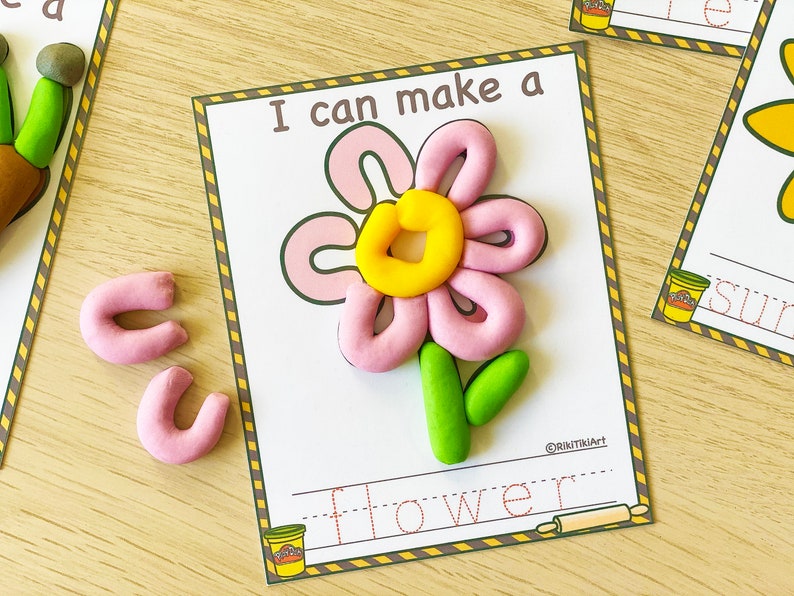 Nature Play Doh Mats Visual Cards Fine Motor Skills Activity - Etsy