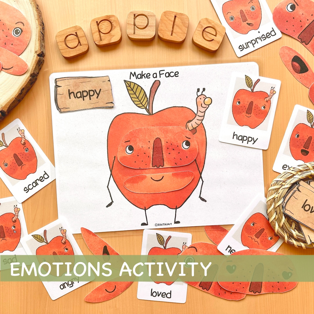 Apple Emotions Activity Printable Fall Activities for Kids Preschool ...