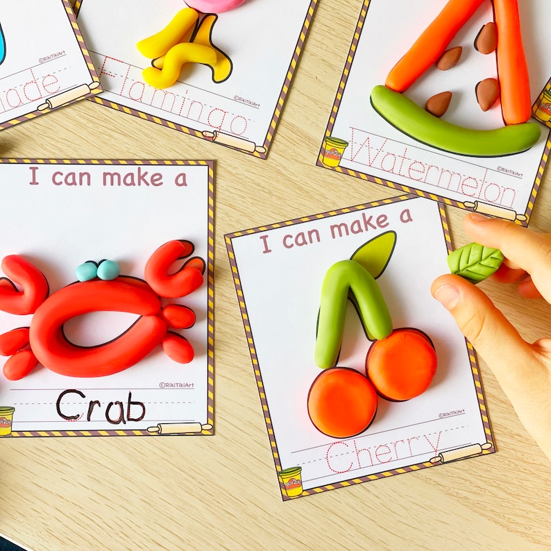 Summer Play Dough Mats Fine Motor Skills Visual Cards Play Doh - Etsy