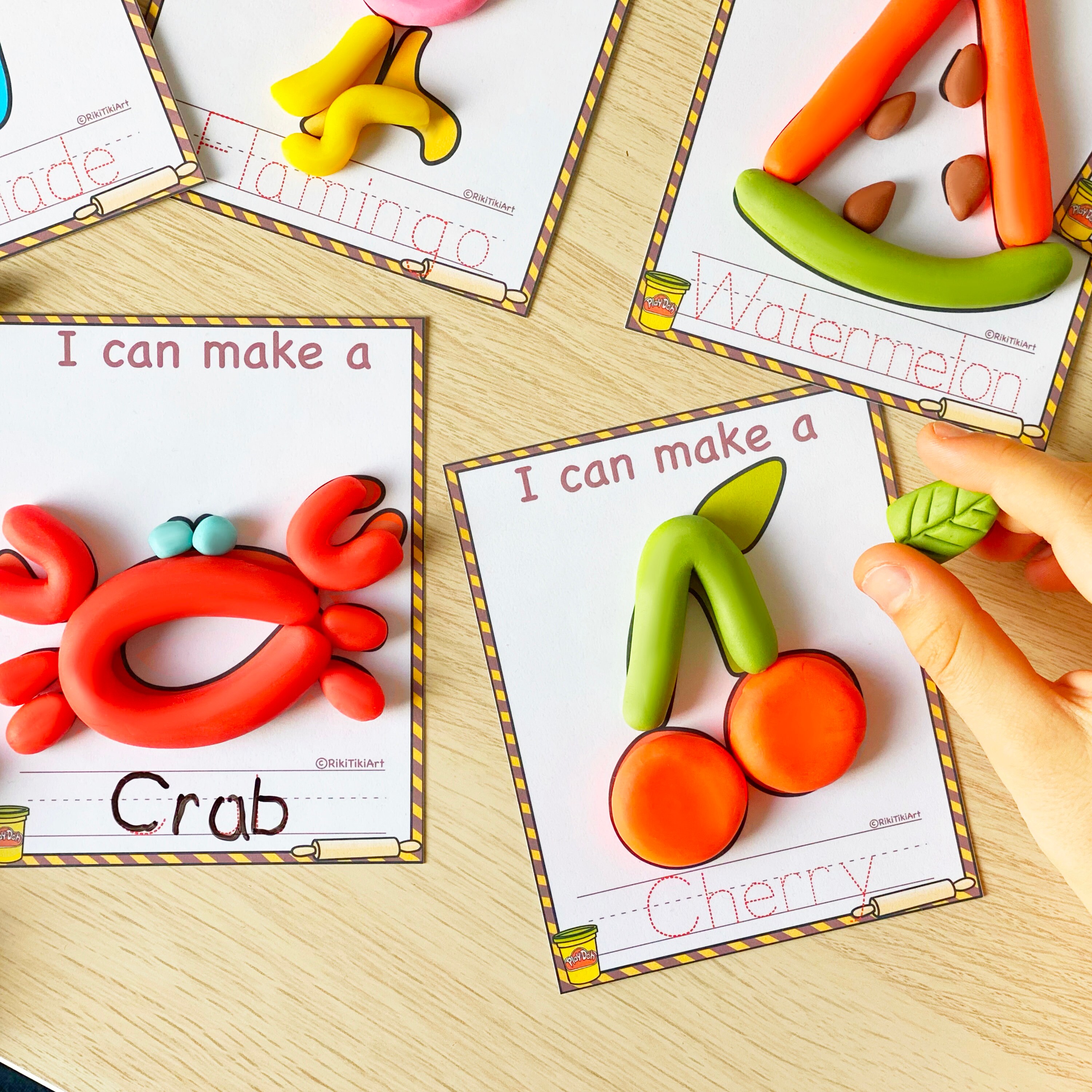 Summer Play Dough Mats Fine Motor Skills Visual Cards Play Doh Mats ...