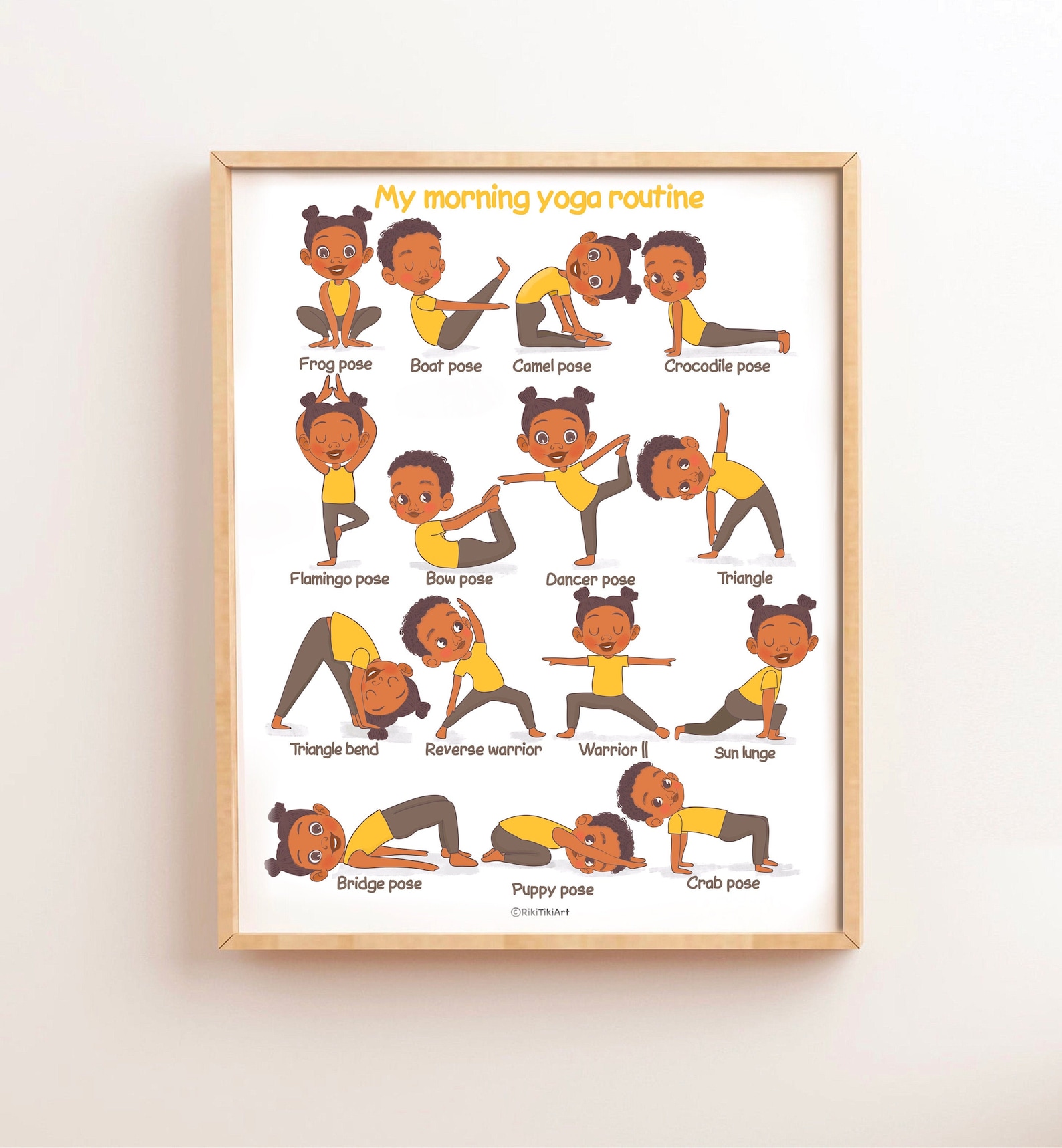 Yoga Poses Poster for Kids Montessori Toddler Routine Playroom | Etsy