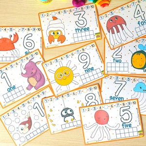 Counting and Numbers Play Dough Mats Printable Preschool Activities ...