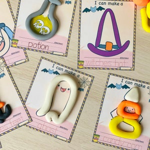 Halloween Play Dough Mats Visual Cards Printable Halloween Activities ...