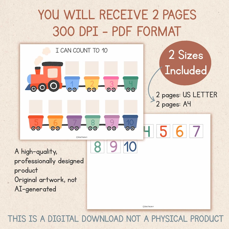 Counting & Number Match Worksheets | Montessori Preschool Activity ...