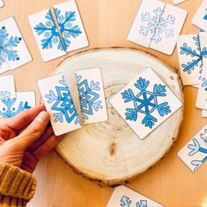 Snowflakes Matching Activity Winter Matching Game for Kids Christmas ...
