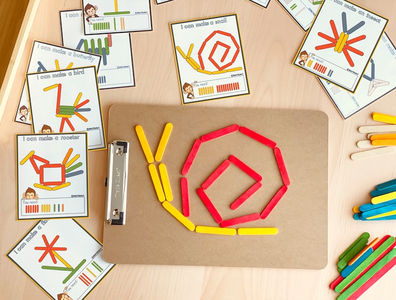 Nature Popsicle Sticks Activity for Toddlers Montessori Activities ...