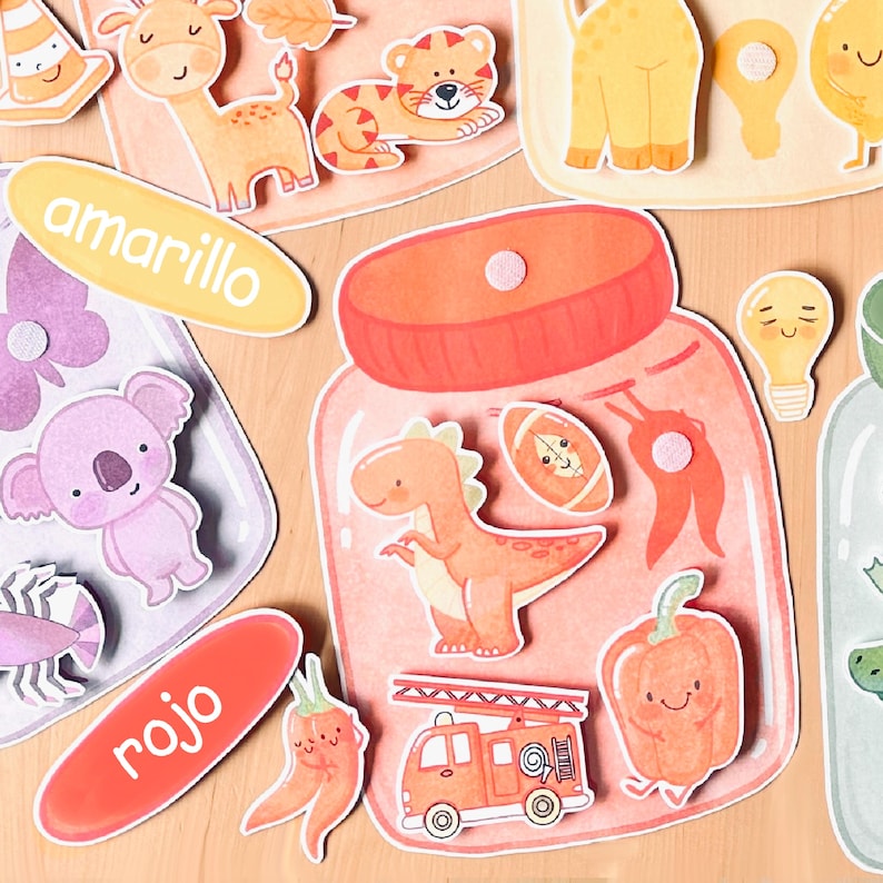 Spanish Color Sorting Activity Coloring Pages Color Matching in Jars ...