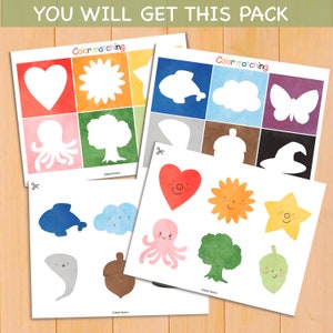 Matching Colors Activity Based on Shapes Montessori Color Sorting ...