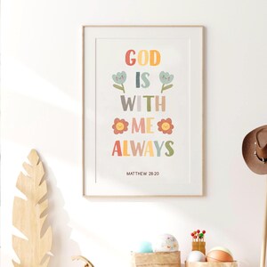 Nursery Christian Wall Art Bible Study Homeschool Decor Kids Room ...