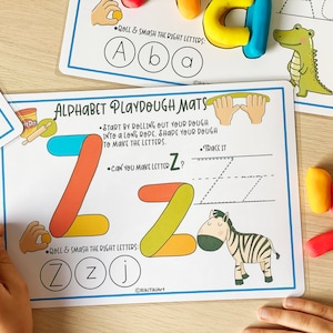Alphabet Play Doh Mats Printable Toddler Activities ABC Play Dough ...