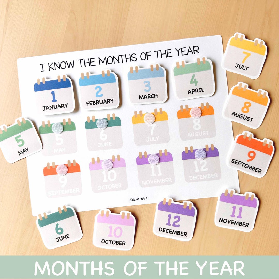 Months of the Year Printable: Montessori Calendar Activity (digital ...