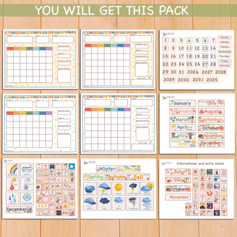 16x20 Perpetual Calendar Printable Classroom Calendar Homeschool ...
