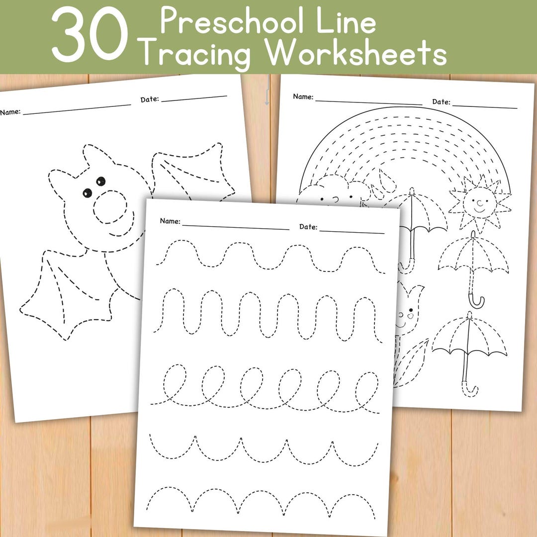Preschool Line Tracing Worksheets Handwriting Practice Homeschool ...