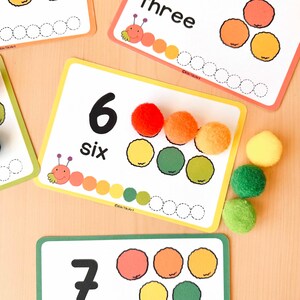 Pom Pom Counting Activity Numbers Match Practice 1 to 10 Montessori ...