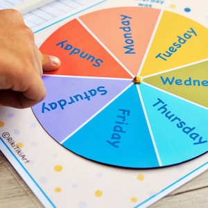 Days of the Week Wheel, Printable Montessori Calendar, Toddler ...