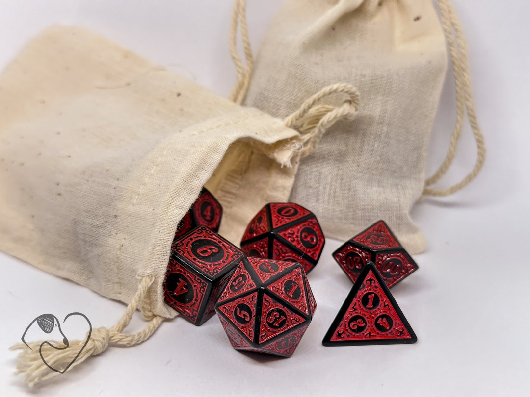 Bright Red & Black Dungeons and Dragons Role Playing Dice Games Rpgs ...
